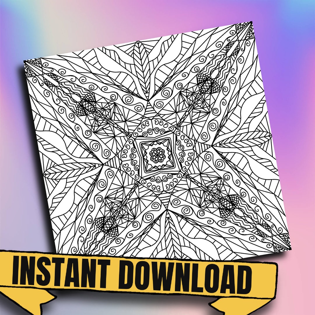 Intricate Coloring Sheet (1) | Mandala Inspired Coloring Sheet - Etsy