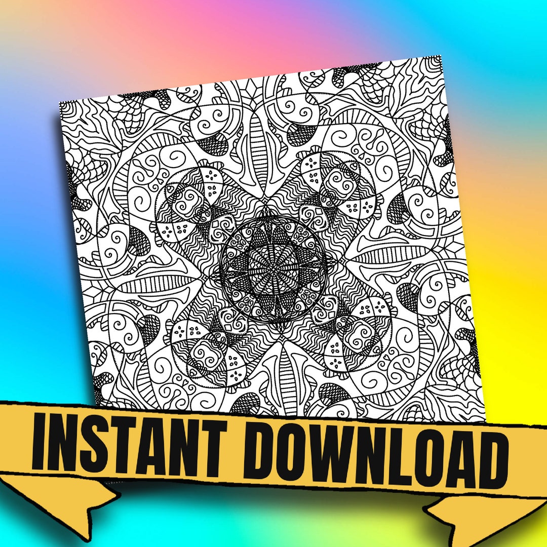 Intricate Coloring Sheet (3) | Mandala Inspired Coloring Sheet - Etsy