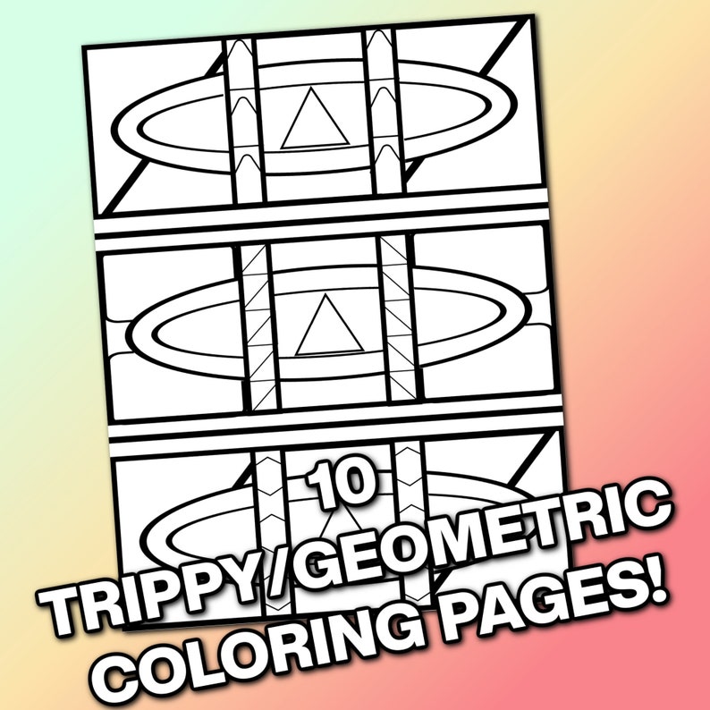 10 Trippy/geometric Coloring Pages Adult Coloring Sheets Satisfying ...