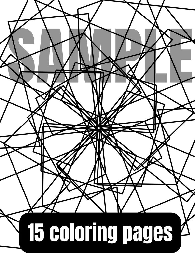 15 Geometrical Coloring Pages | Printable Art Therapy (PDF Download) - Etsy