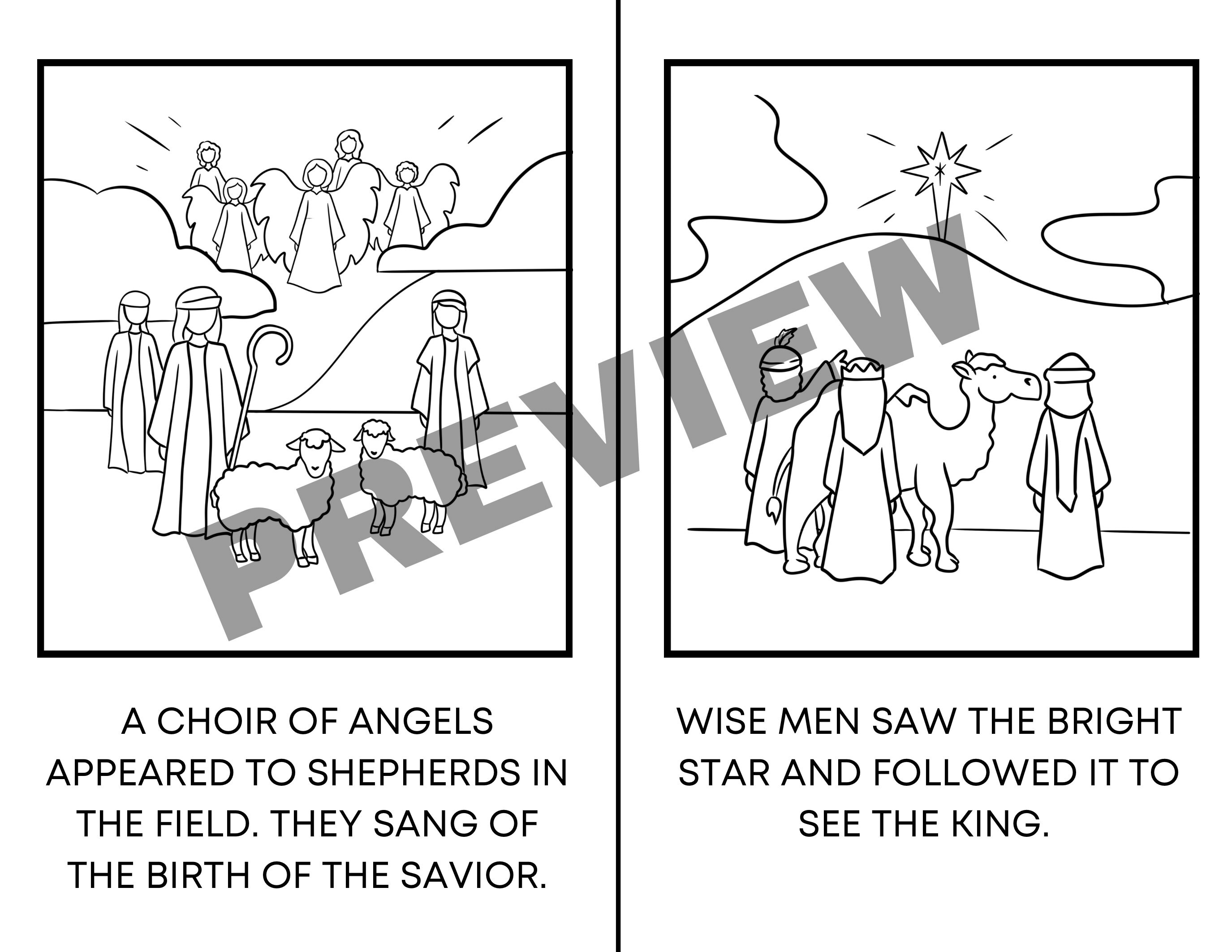 Nativity Story - Coloring Booklet (digital/printable) - Etsy