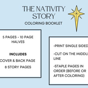 Nativity Story - Coloring Booklet (digital/printable) - Etsy