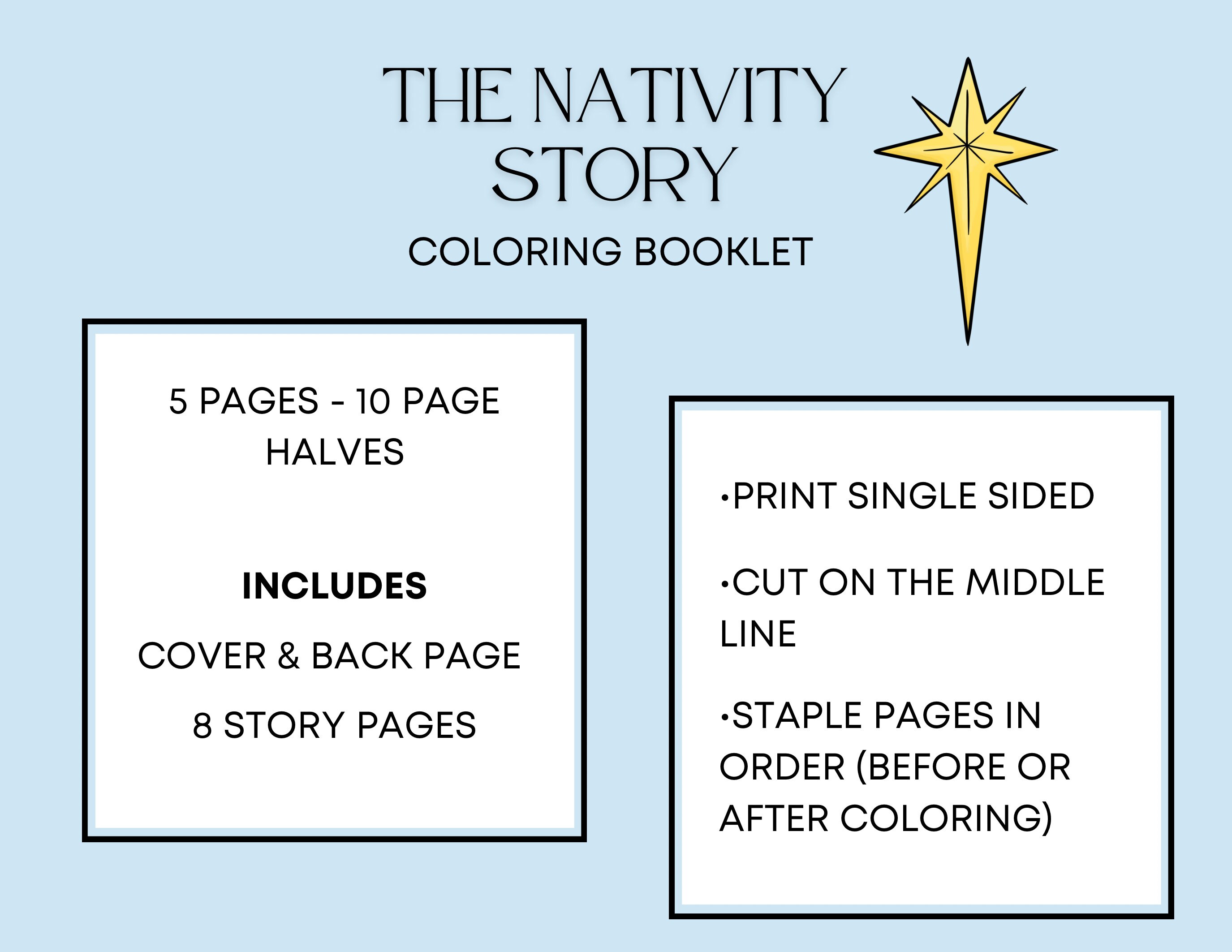 Nativity Story - Coloring Booklet (digital/printable) - Etsy