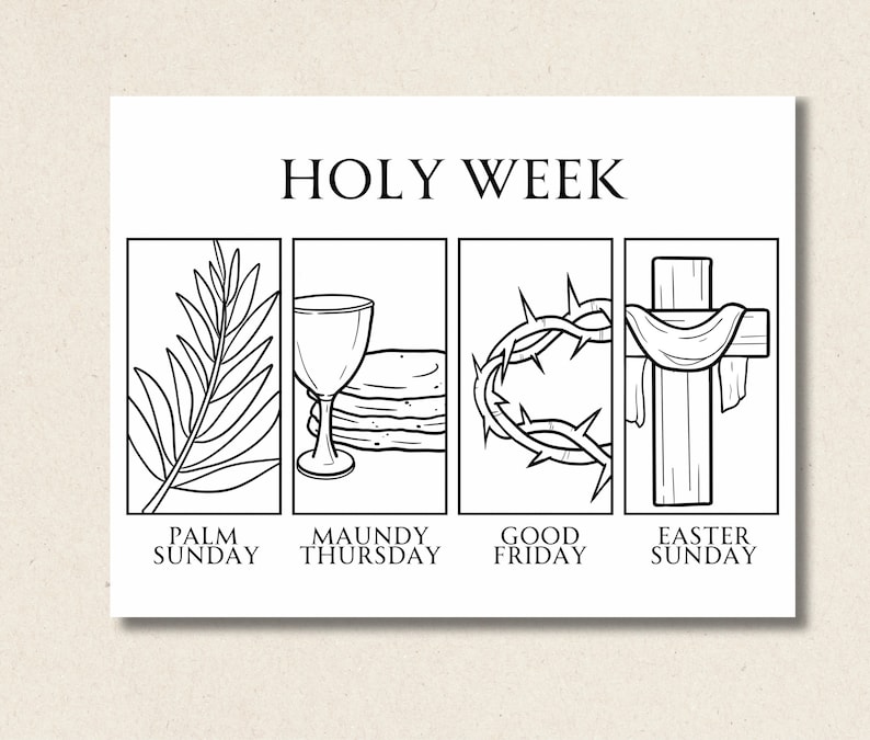 Holy Week | Easter Coloring Page & Poster (digital Download) - Etsy