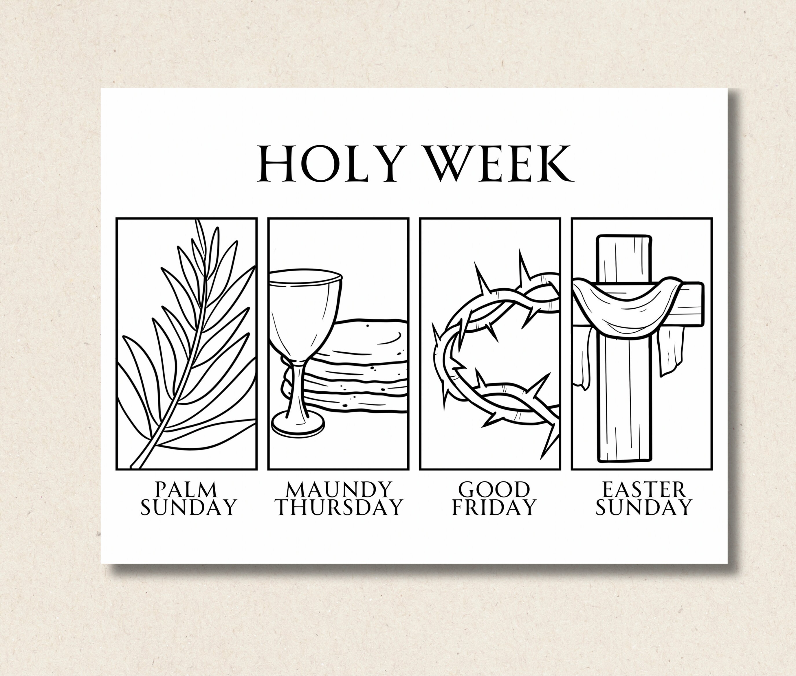 Holy Week | Easter Coloring Page & Poster (digital Download) - Etsy
