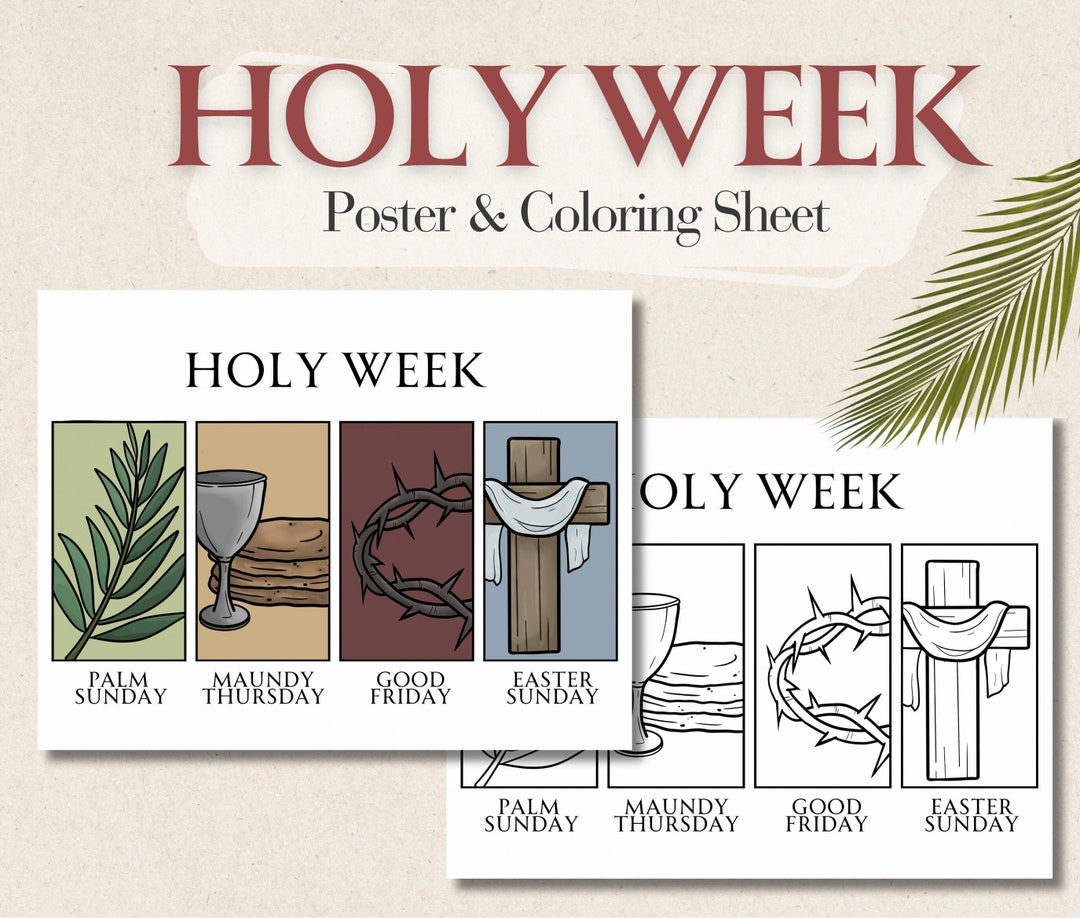 Holy Week | Easter Coloring Page & Poster (digital Download) - Etsy