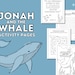 Jonah and the Whale Activity Pages | Coloring, Maze, Word Search, Bible ...