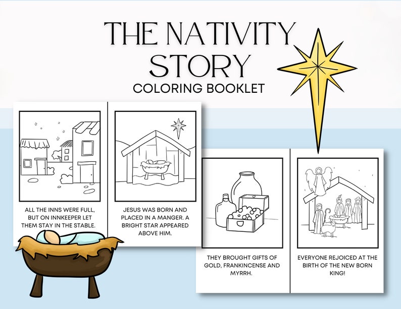 Nativity Story Coloring Booklet digital/printable - Etsy