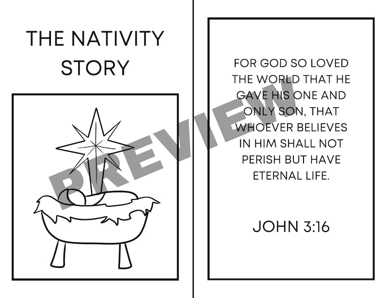 Nativity Story - Coloring Booklet (digital/printable) - Etsy