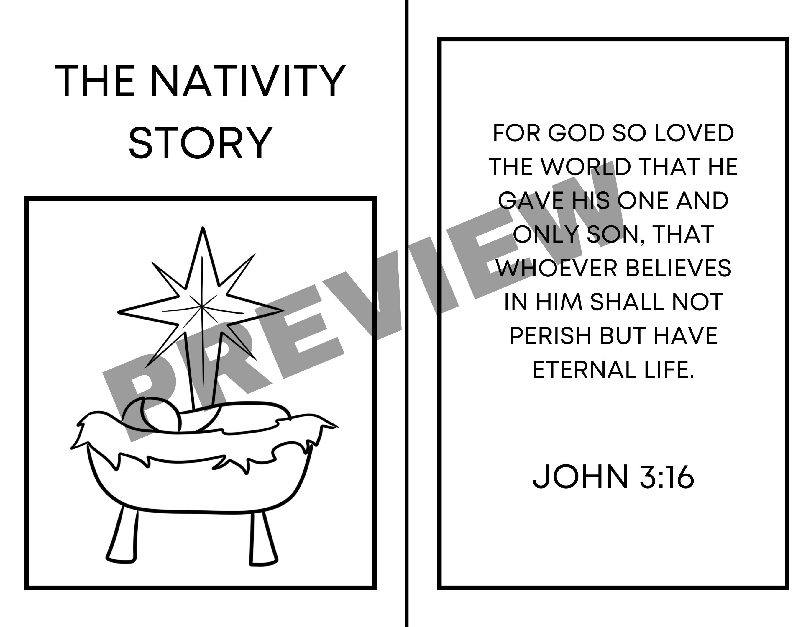 Nativity Story - Coloring Booklet (digital/printable) - Etsy