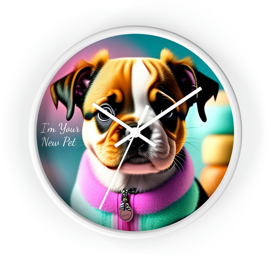 Cute Puppy Wall Clock. Clock Time Clock Puppy Gift - Etsy