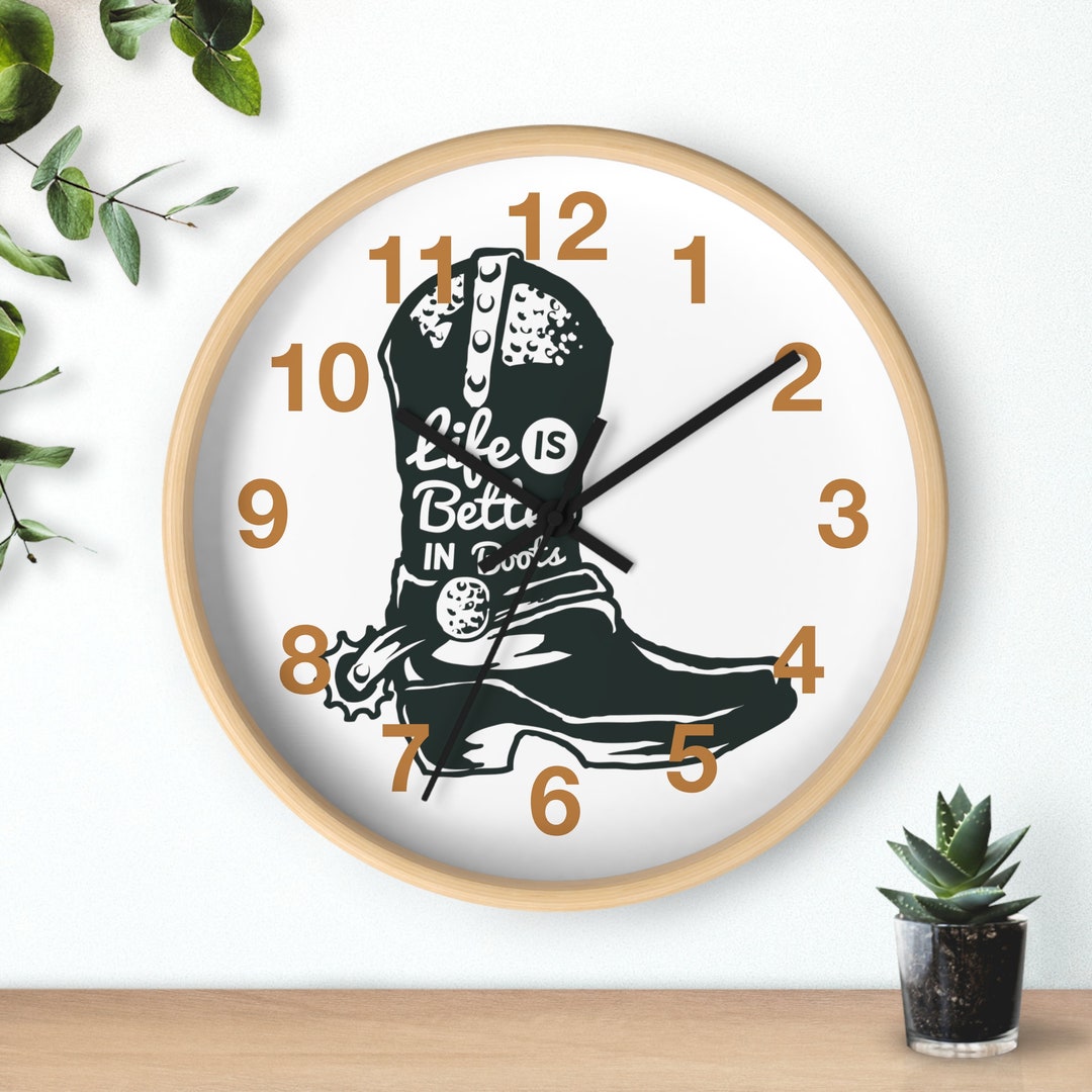 Western Wall Clock. Clock for Cowboy Clock for Cow Girl Wall Clock With ...