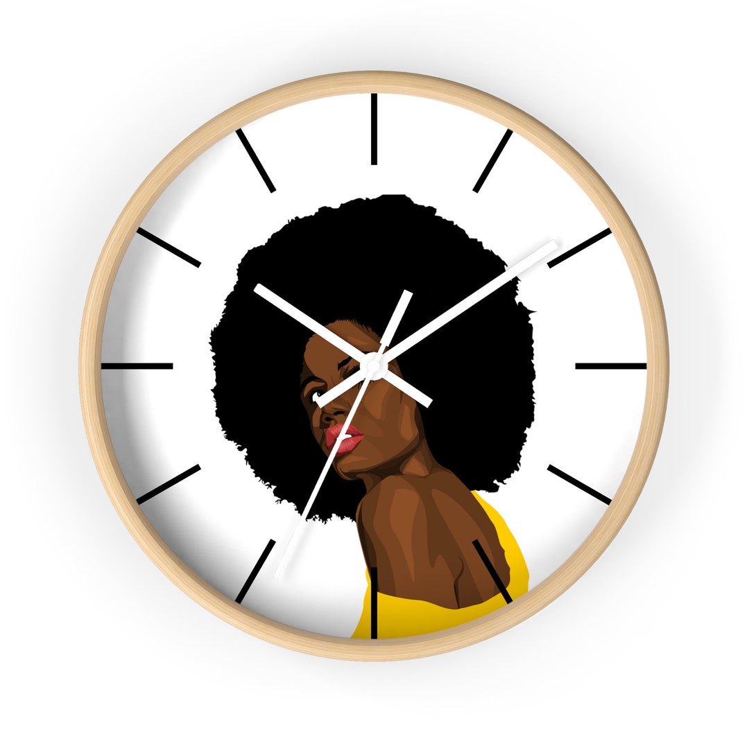 Wall Clock 10. Black Queen Wall Clock. African Art, Afrocentric, Bold ...