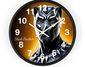 Black Panther Clock - Etsy