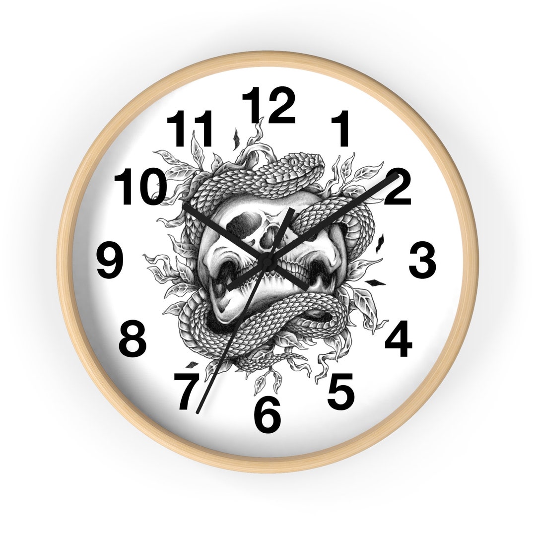 Wall Clock Snake and Skull. Snake Wall Clock Skull Wall Clock Snake in ...