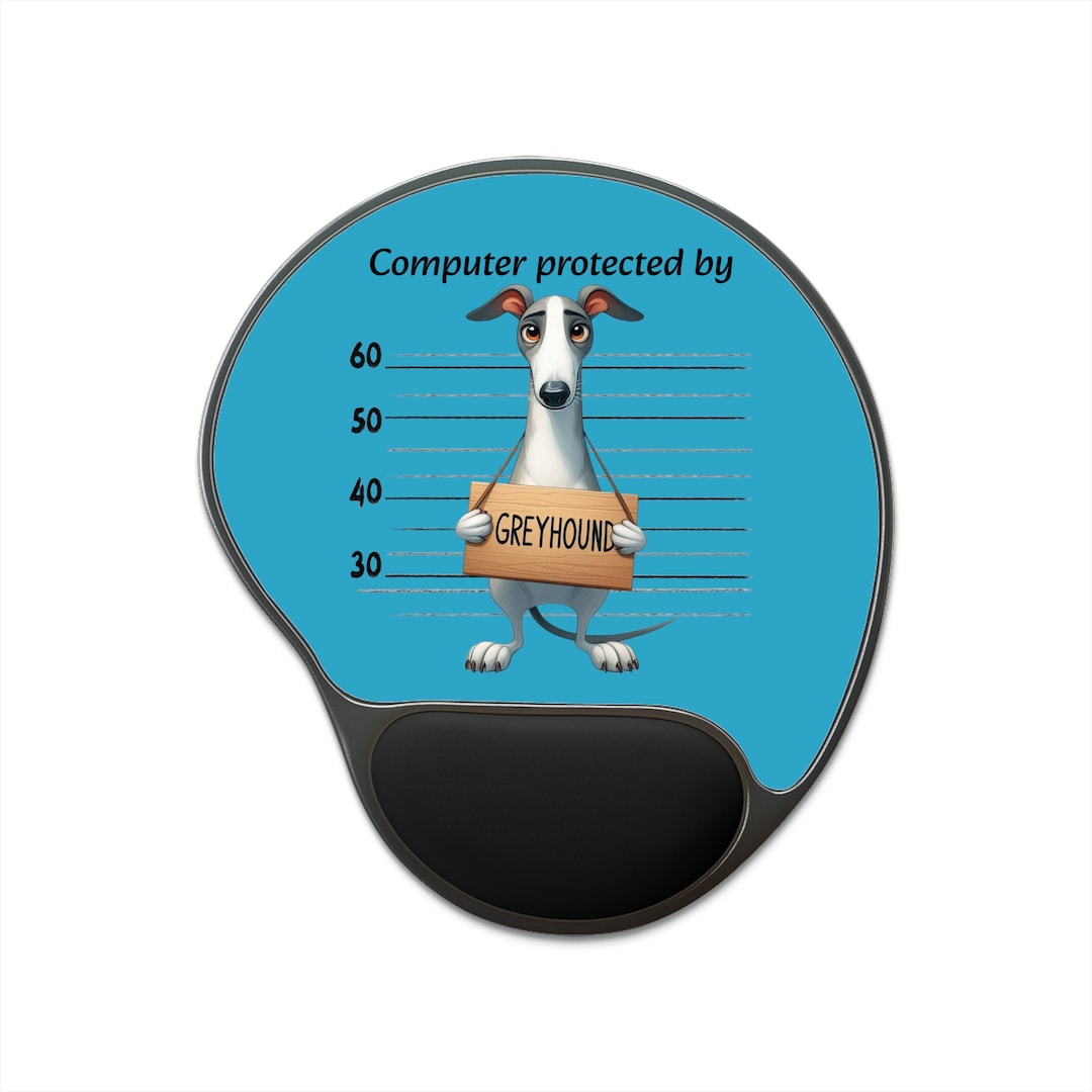 Computer Protected by Greyhound Mouse Pad With Wrist Rest - Etsy