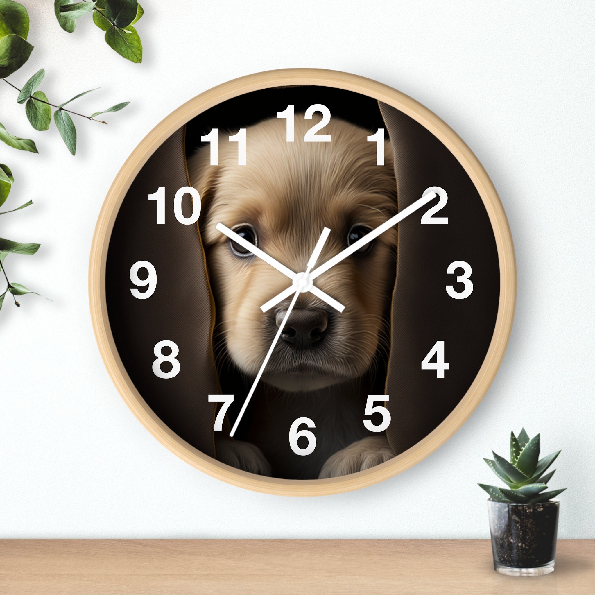 Cute Puppy Wall Clock. Clock, Time Clock Adorable Charming Whimsical ...
