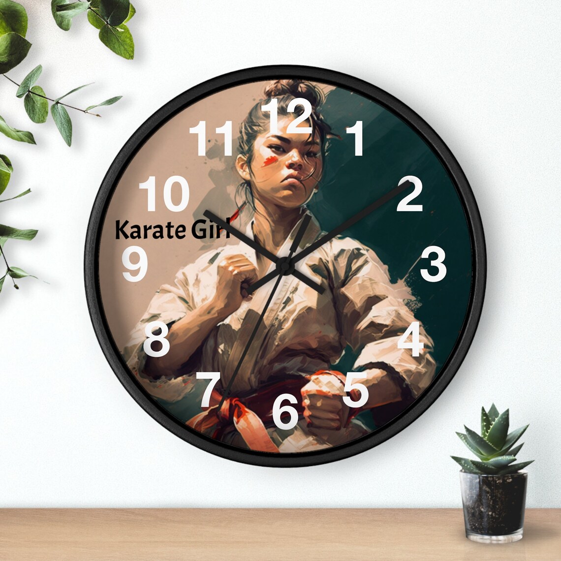 Karate Girl Wall Clock 10.karate Clock Wall Clock for Her Gift for ...