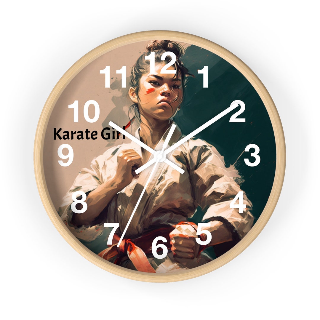 Karate Girl Wall Clock 10.karate Clock Wall Clock for Her Gift for ...