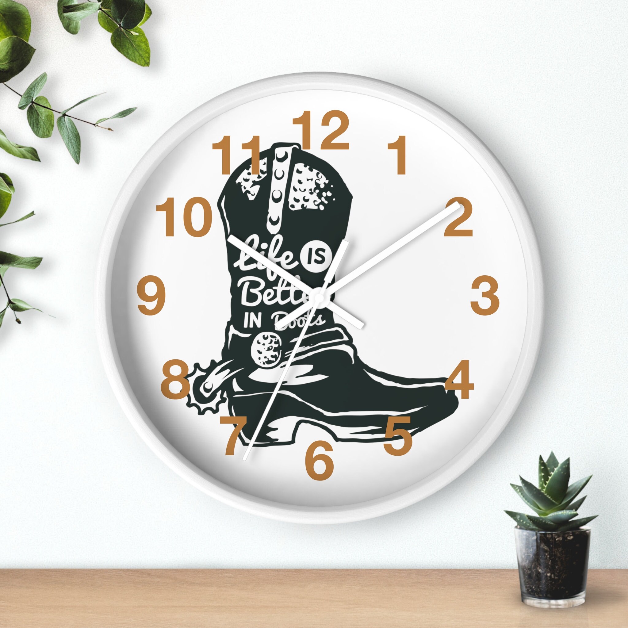 Western Wall Clock. Clock for Cowboy Clock for Cow Girl Wall Clock With ...