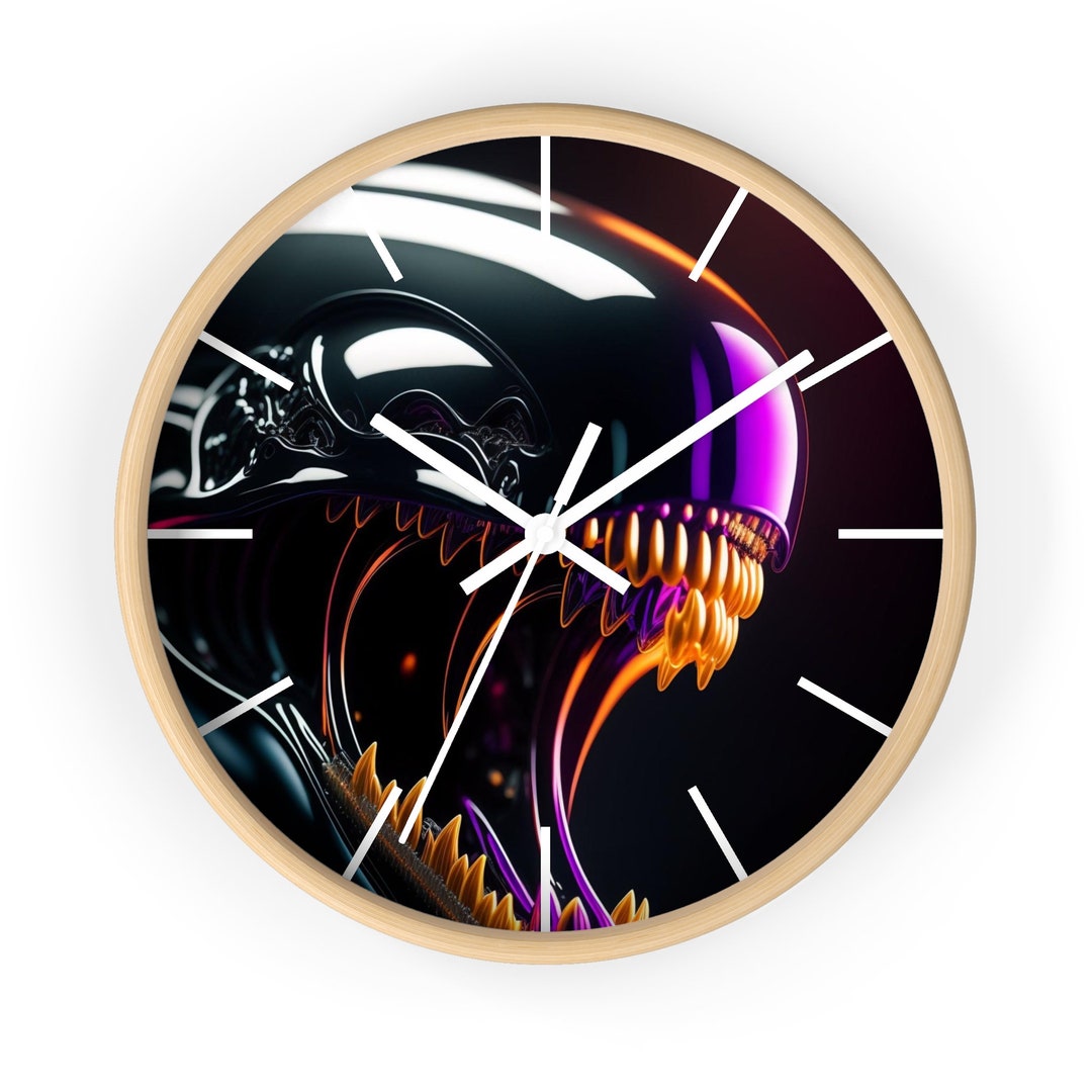 Wall Clock Neon Alien 10.sci-fi, Space, Extraterrestrial, Colorful ...