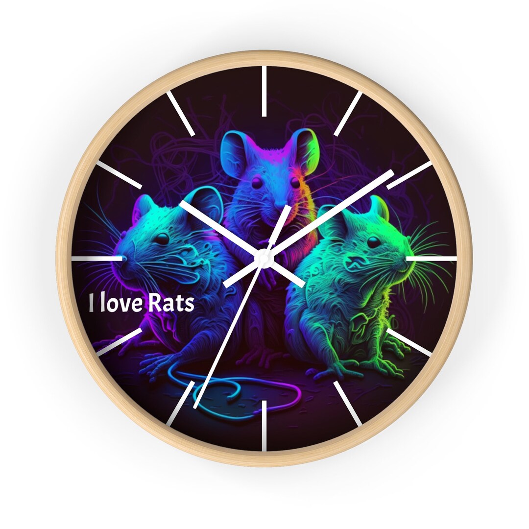Rats Wall Clock 10. I Love Rats. Rodents, Pest Control, Nuisance. - Etsy