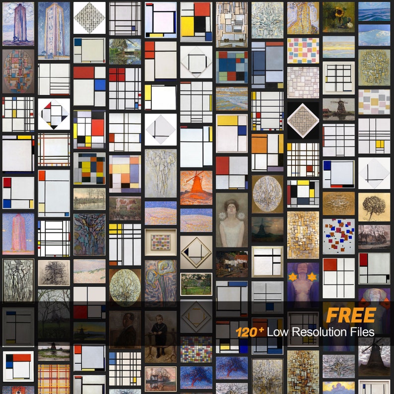 80 Piet Mondrian Paintings Collection High-resolution Digital Art ...