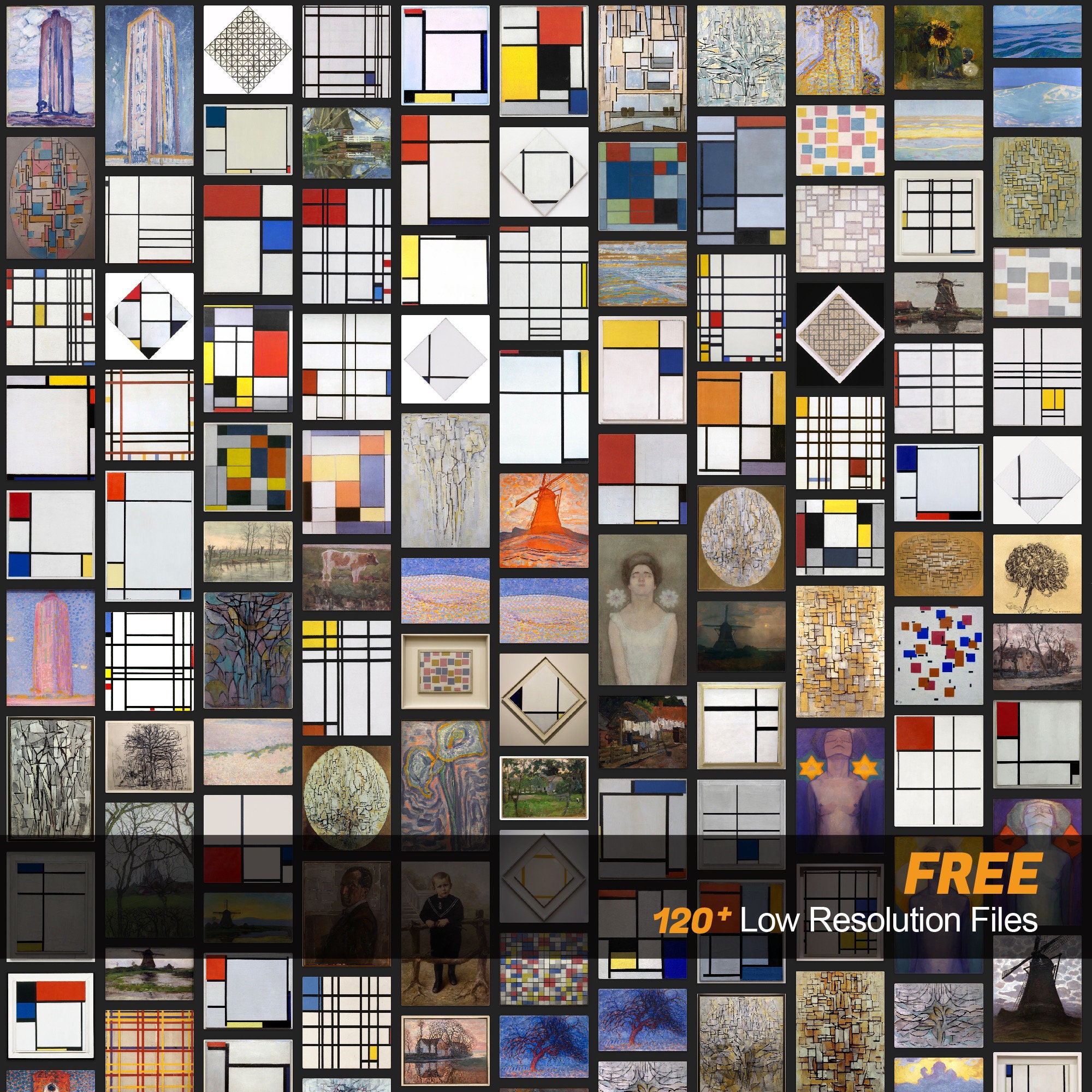 80+ Piet Mondrian Paintings Collection | High-resolution Digital Art ...