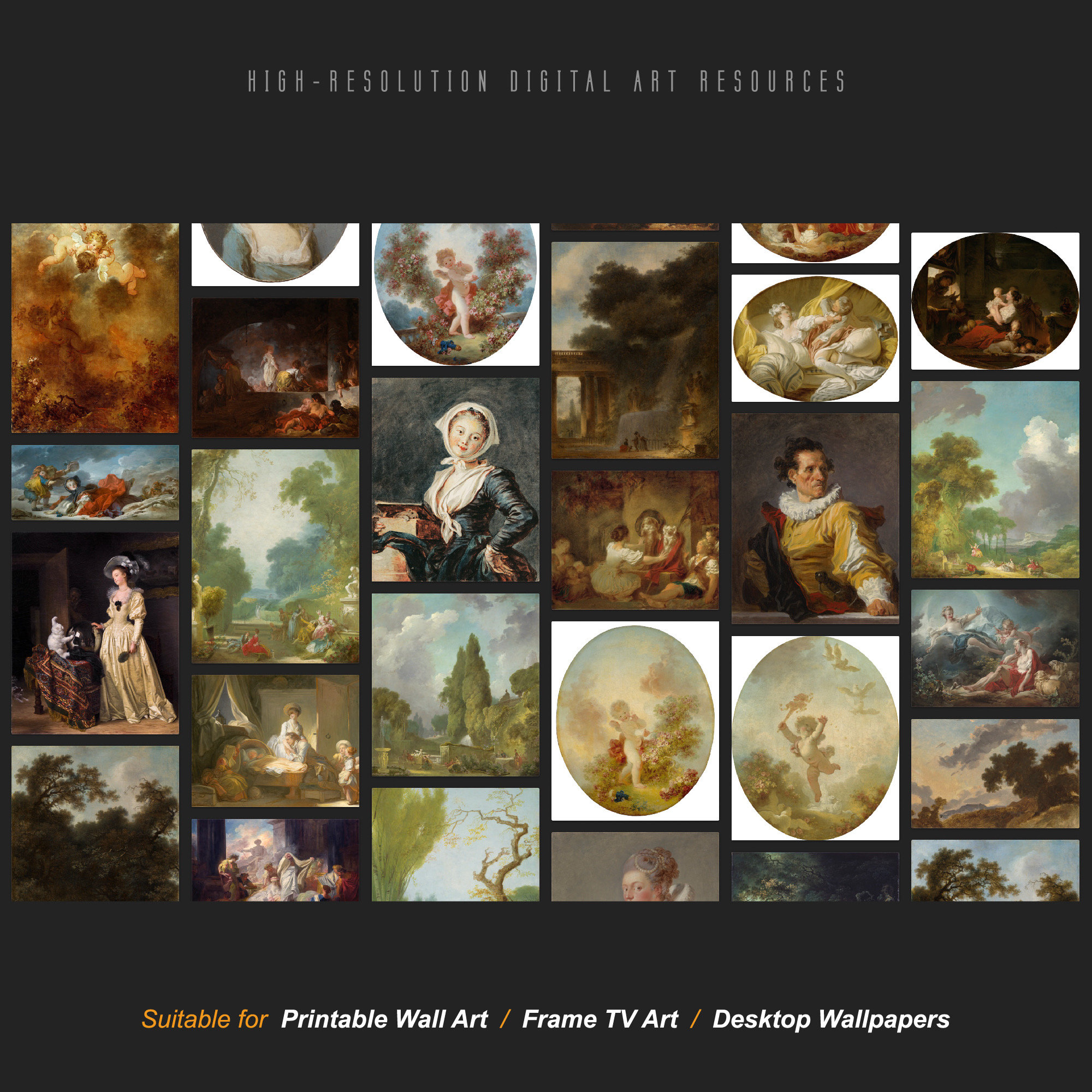 100 Jean-honoré Fragonard Paintings Collection High-resolution Digital ...