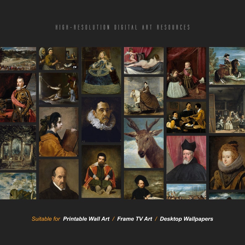 100 Diego Velázquez Famous Paintings Collection High-resolution Digital ...