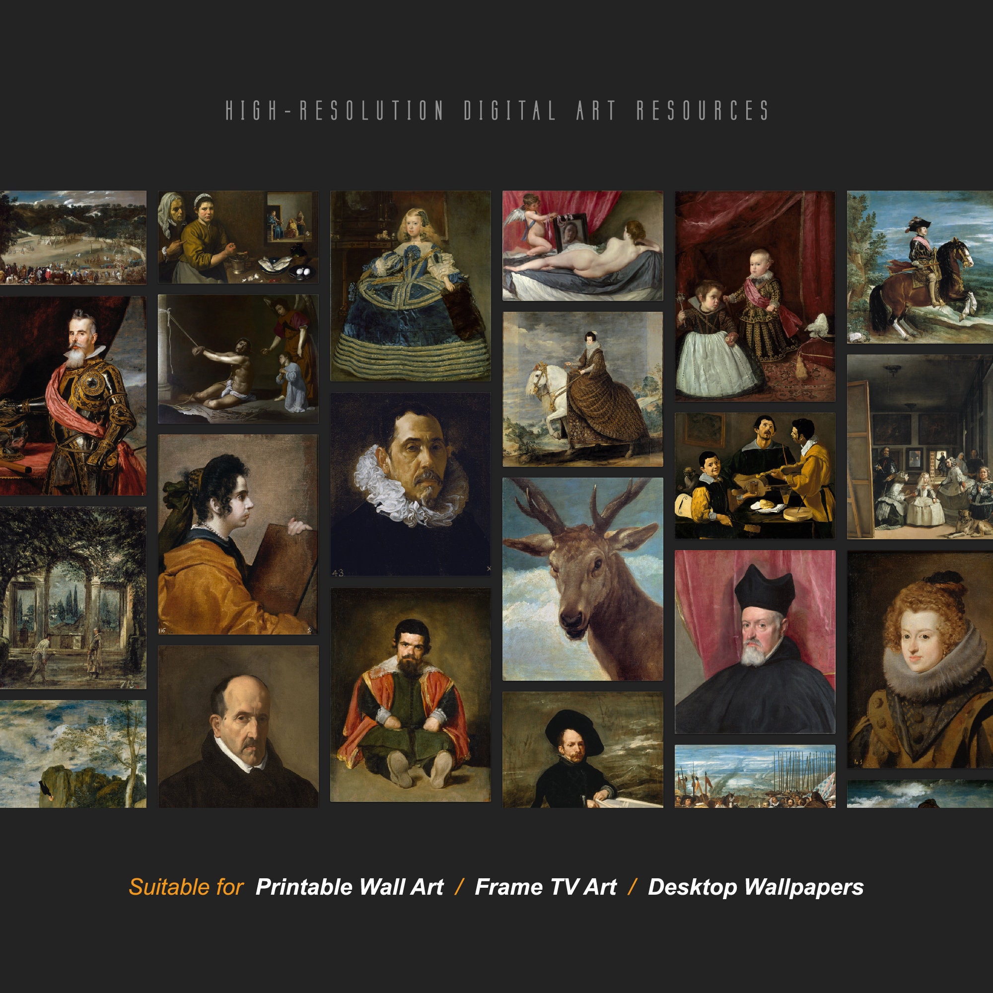 100 Diego Velázquez Famous Paintings Collection High-resolution Digital ...