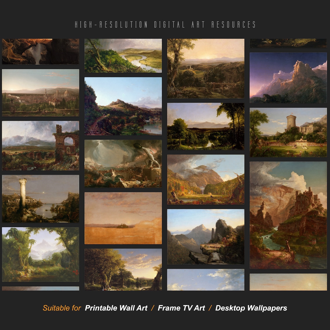 55 Thomas Cole Famous Paintings Collection High-resolution Digital Art ...
