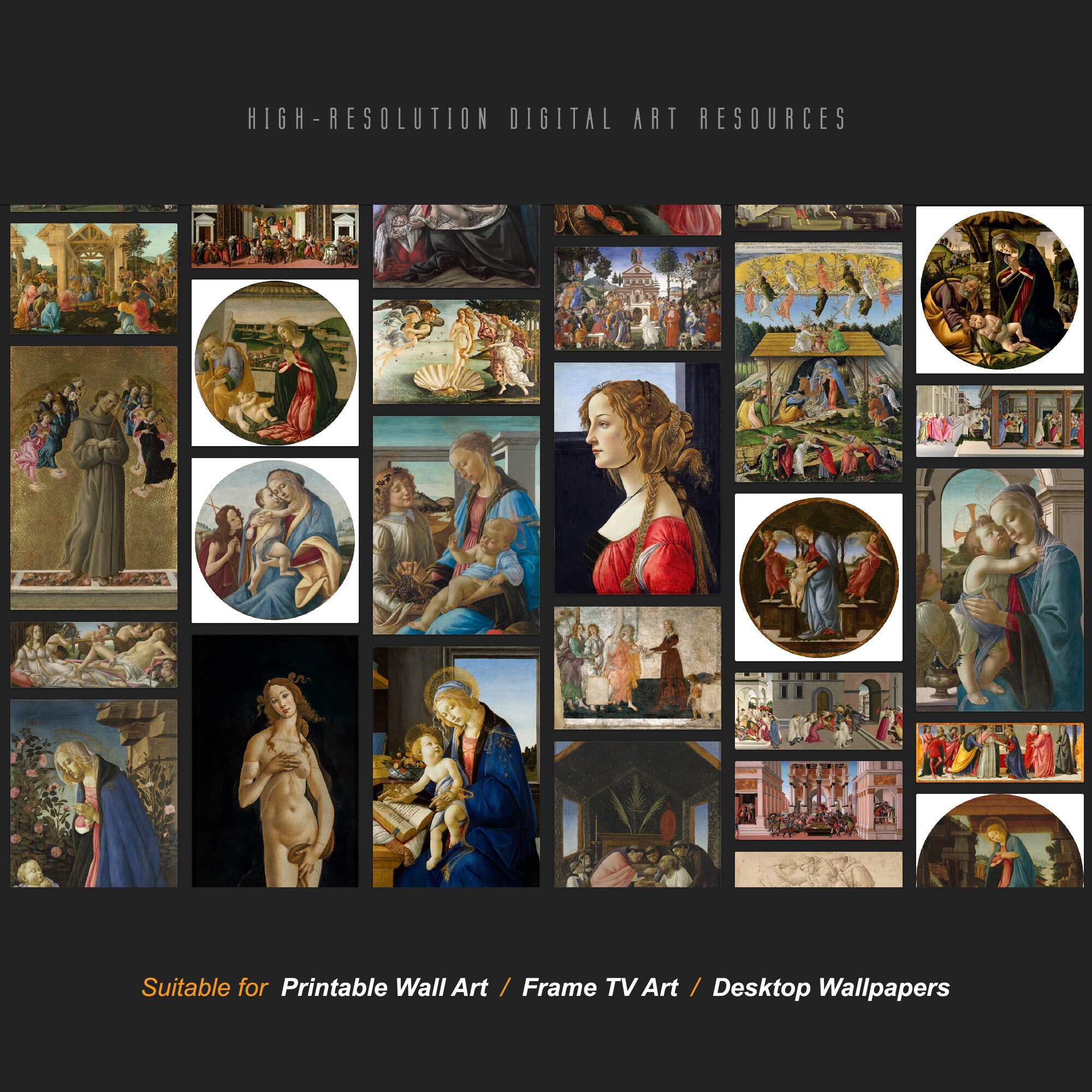110 Sandro Bolticelli Famous Paintings Collection High-resolution ...