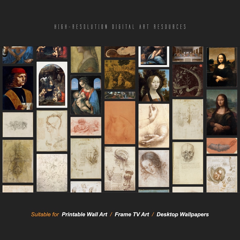 Leonardo Da Vinci Paintings: 210+ High-resolution Art (digital Download) R-84 - Etsy