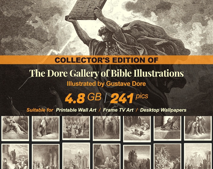 1870 GUSTAVE DORE Print adam and Eve Dore Wall Art Dore Engraving 8.5 X ...