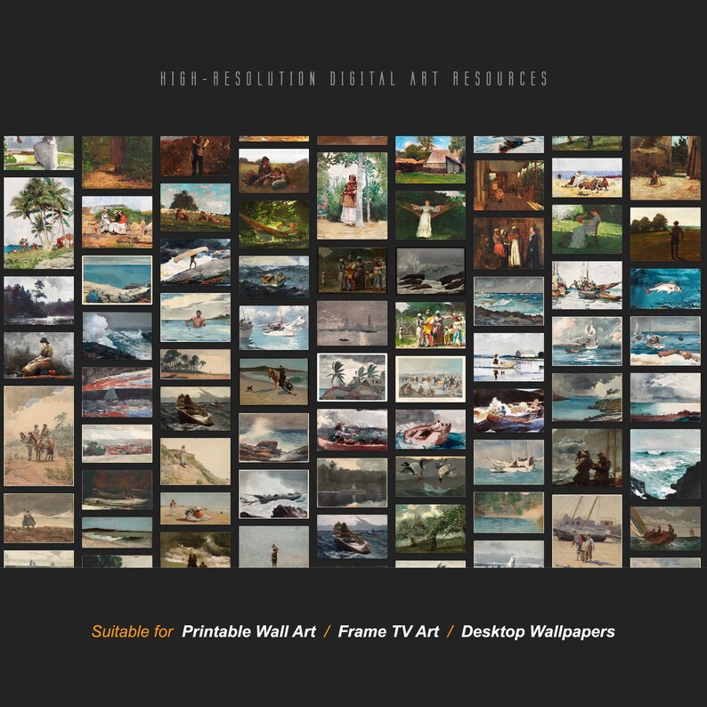 370 Winslow Homer Famous Paintings Collection High-resolution Digital ...