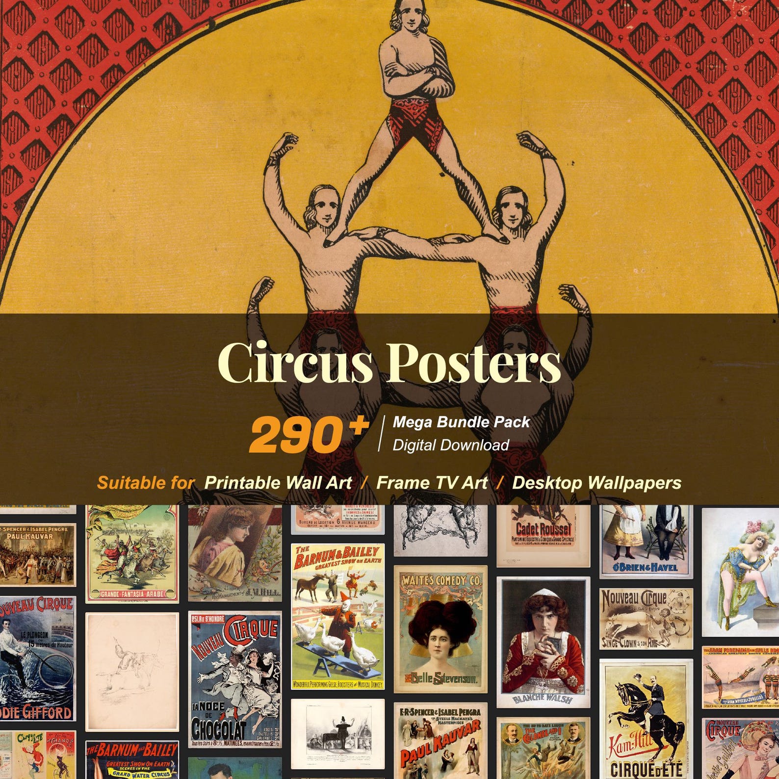 Vintage Circus Posters: 290+ High-resolution Art (digital Download ...