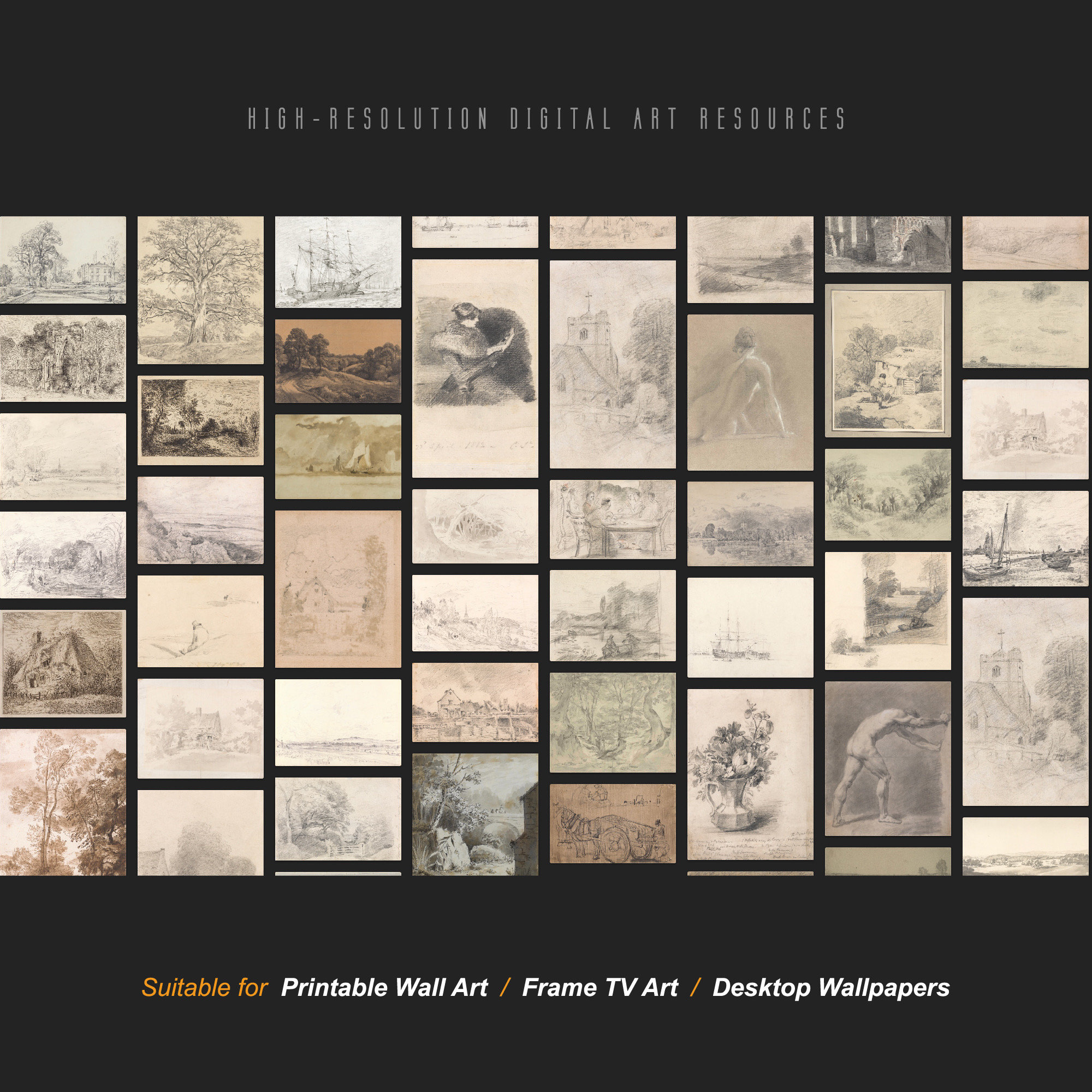 230 John Constable Famous Paintings Collection High-resolution Digital Art Resources Instant ...