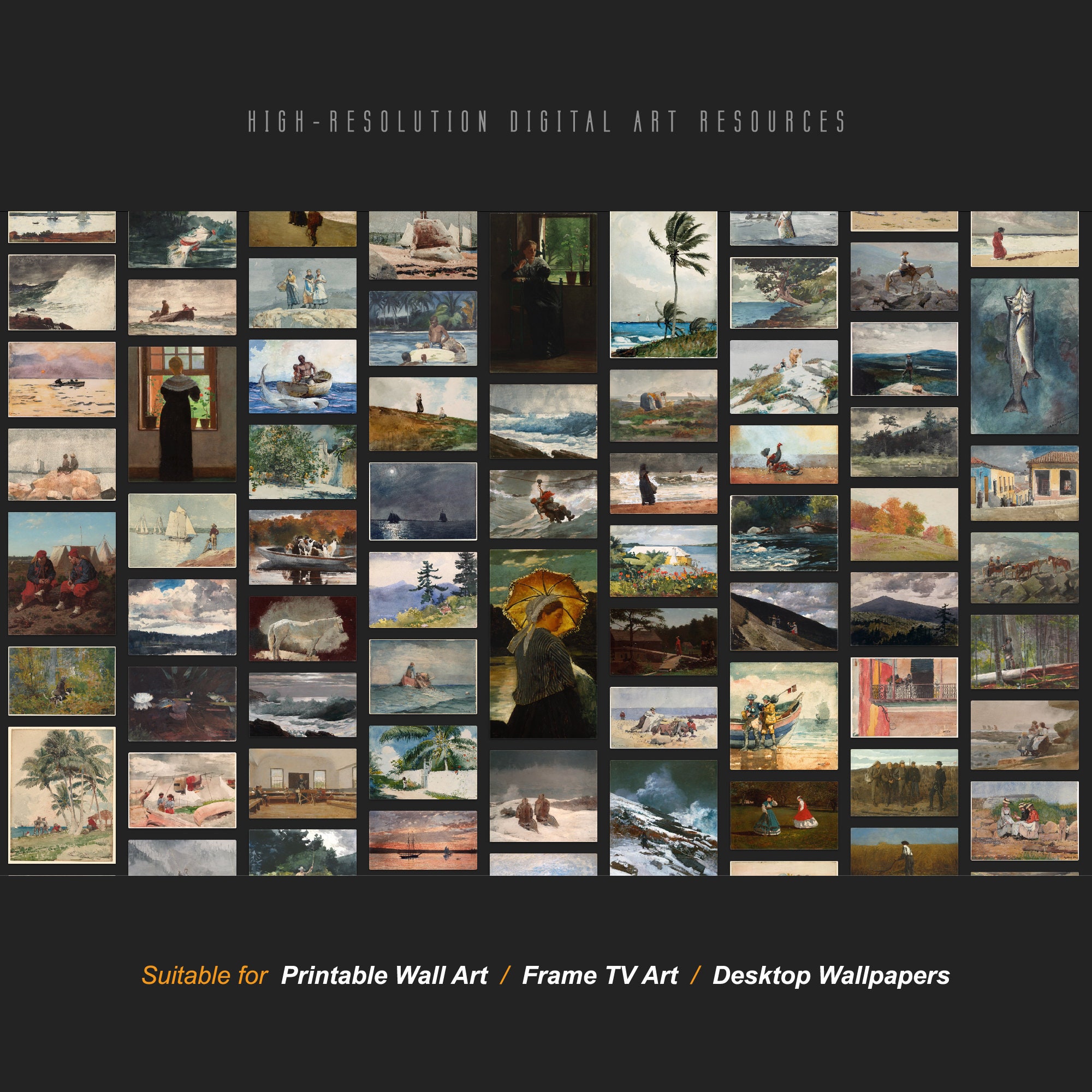 370 Winslow Homer Famous Paintings Collection High-resolution Digital ...