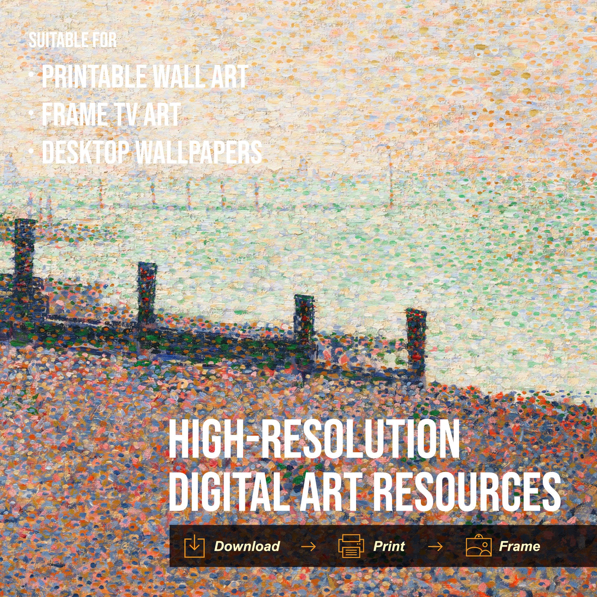 130 Georges Seurat Famous Paintings Collection High-resolution Digital ...