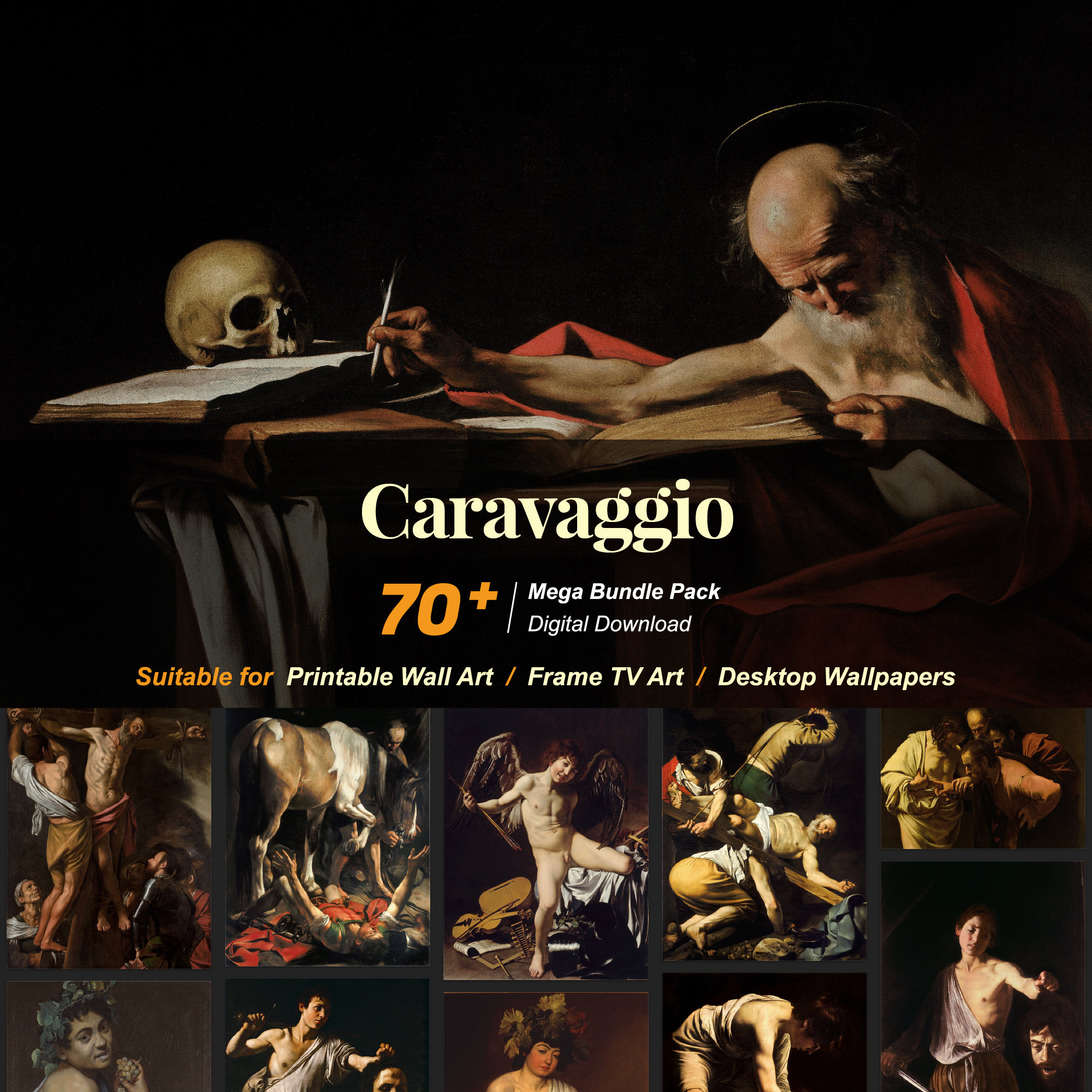 70 Caravaggio Famous Paintings Collection High-resolution Digital Art ...