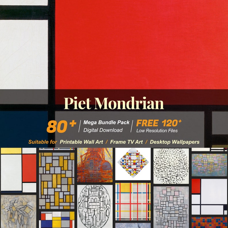 80 Piet Mondrian Paintings Collection High-resolution Digital Art ...