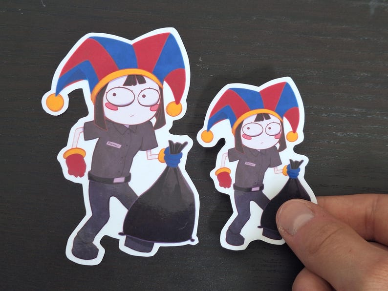 Pomni Sticker : the Amazing Digital Circus, Hand-drawn Glossy Vinyl ...