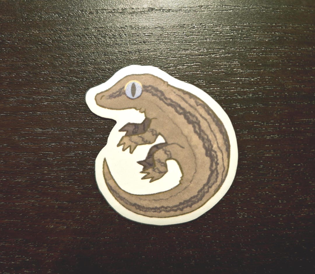 Gargoyle Gecko Sticker: Hand-drawn, Water-resistant Vinyl - Etsy