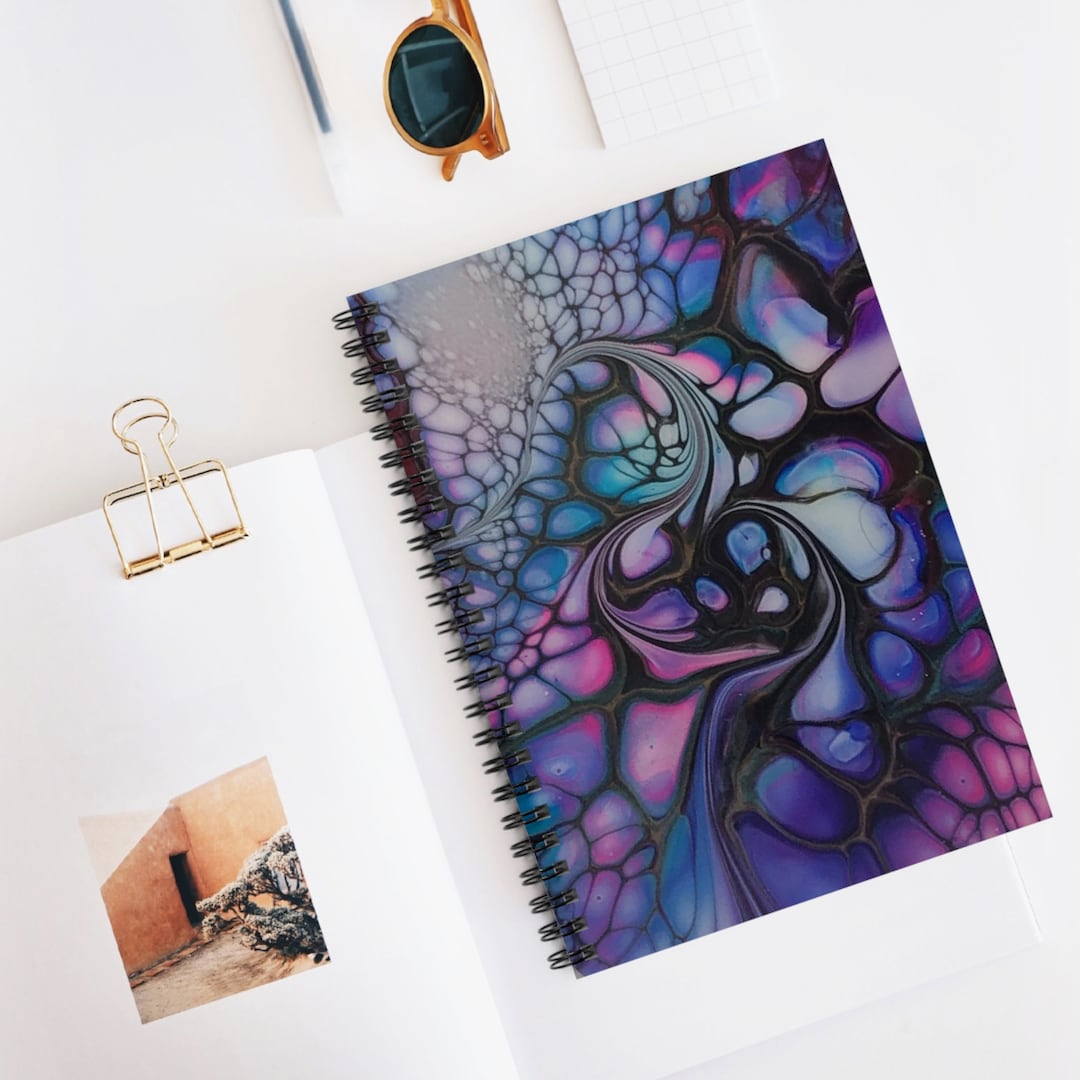 Spiral Notebook Acrylic Art Journal | Unique Notebooks | Colorful ...