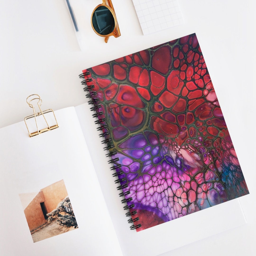 Spiral Notebook Acrylic Art Cover | Unique Journal | Colorful Notebook ...