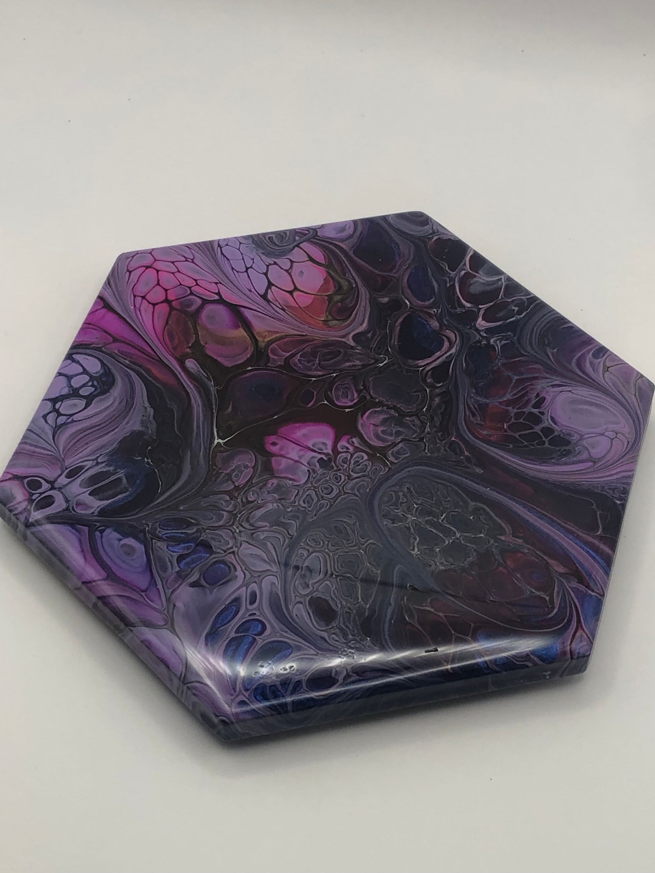 Unique "purple Nite" Handmade Coasters | Acrylic Painting Design ...