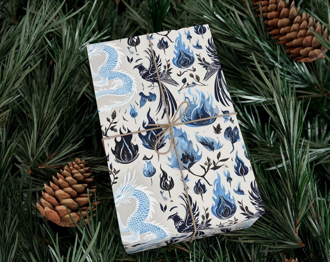 Sapphire Blue Dragon Scale Wrapping Paper Inspired by the Inheritance ...
