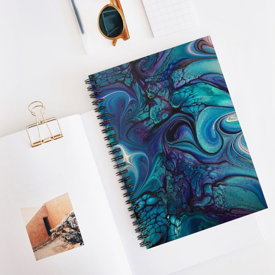 Spiral Notebook Acrylic Art Journal | Unique Notebooks | Colorful ...