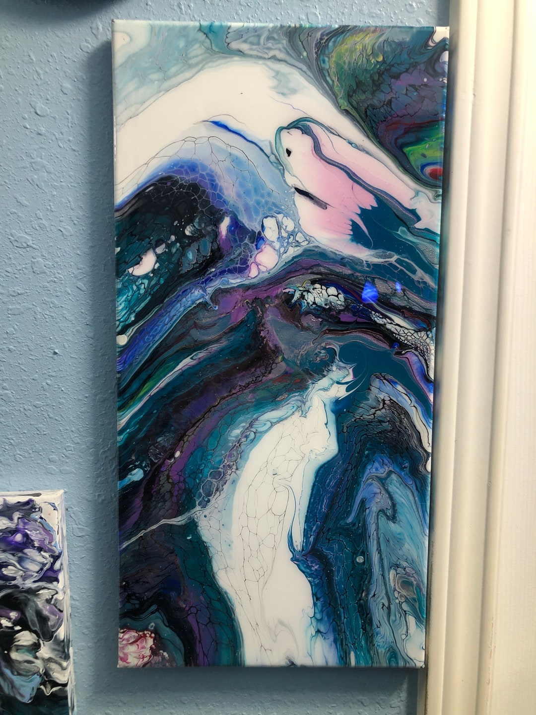 Fluid Art Acrylic Pour Painting woman and Spirit Animals Unique Gifts ...